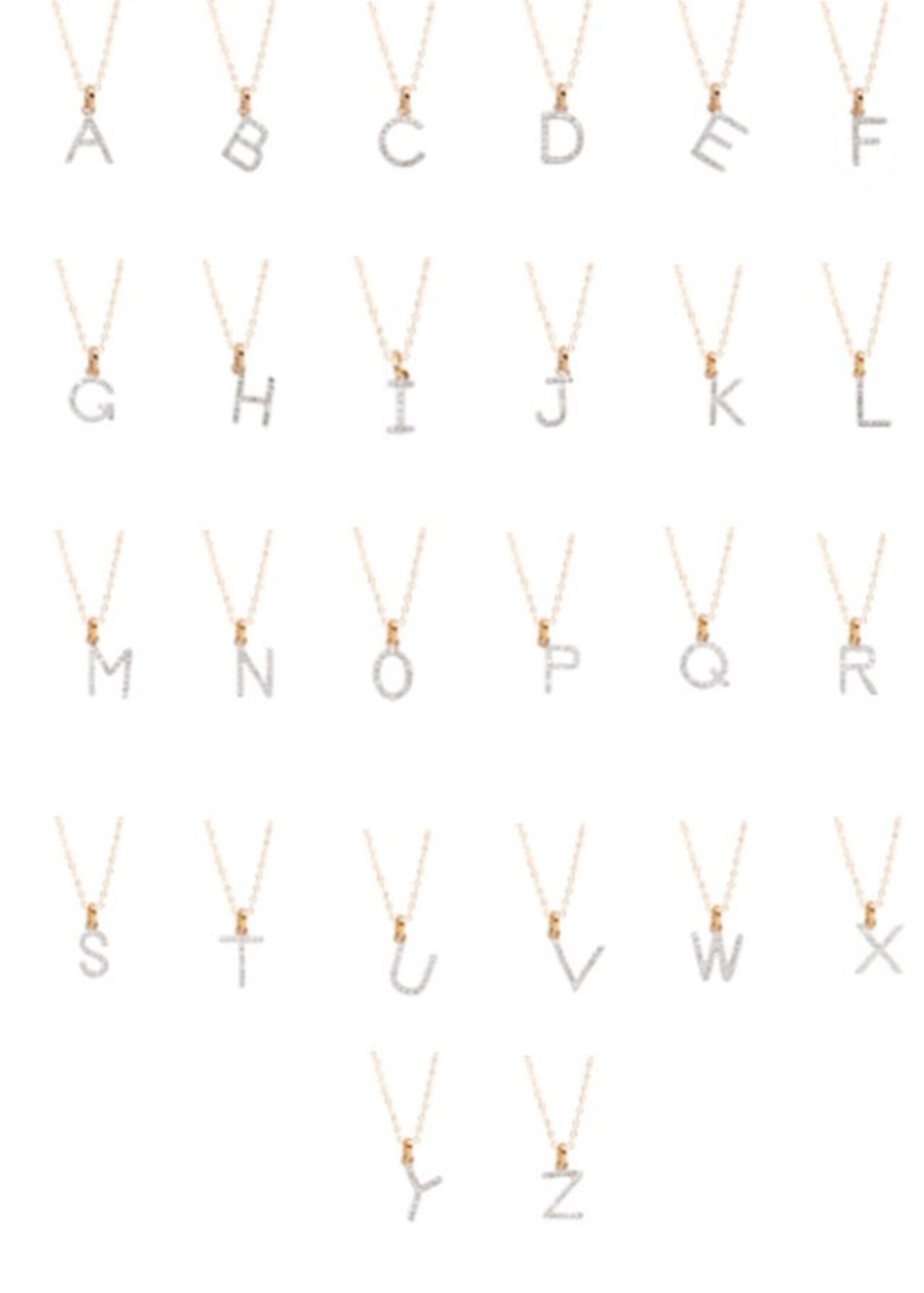 Diamond Initial Pendant Necklace Diamond Letter Necklace - Etsy