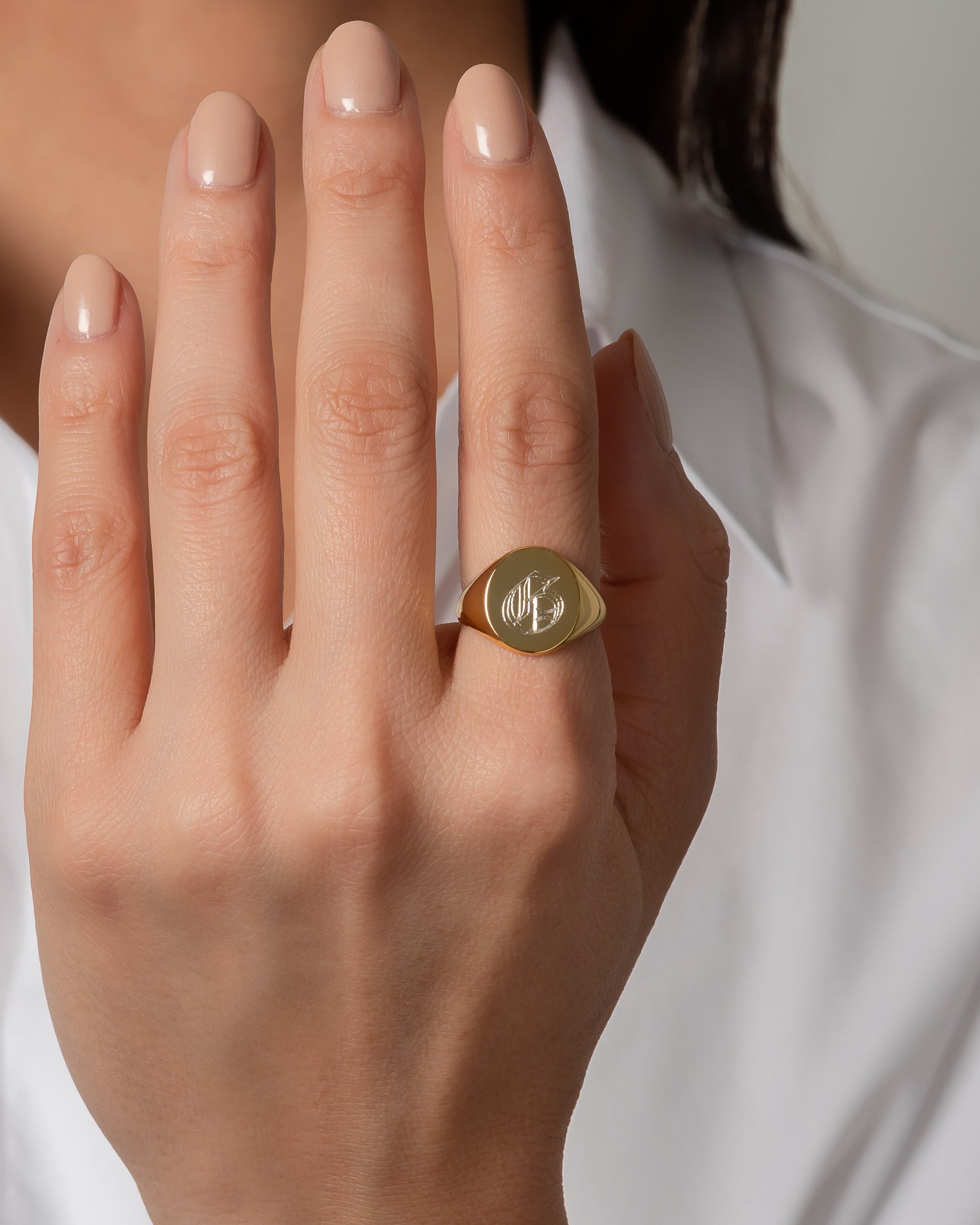 14k Gold Large Signet Ring - Etsy
