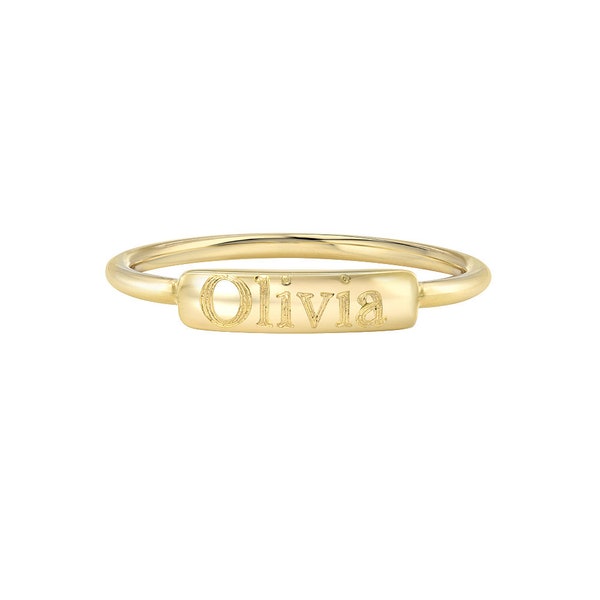 Nameplate Ring - Etsy