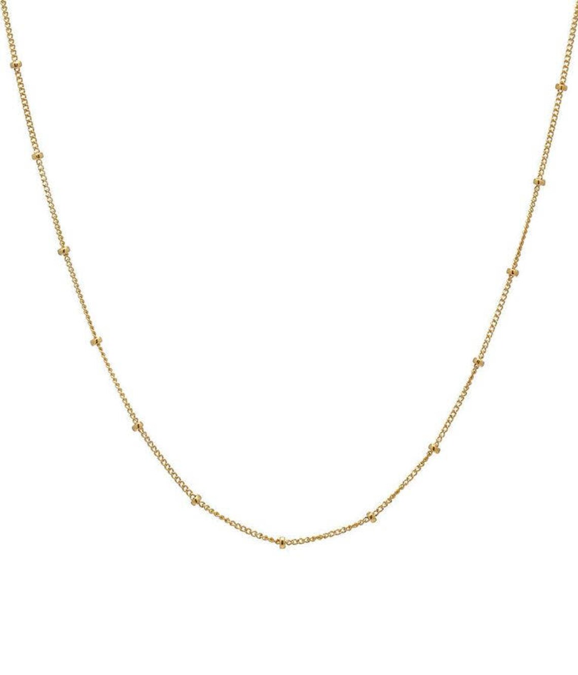 14k Gold Segment Chain Link Necklace | Etsy