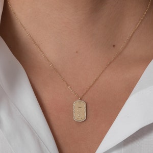 Diamond Dog Tag Necklace - Etsy