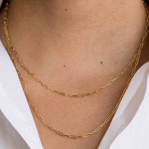 14k Gold Open Link Chain Necklace - Etsy