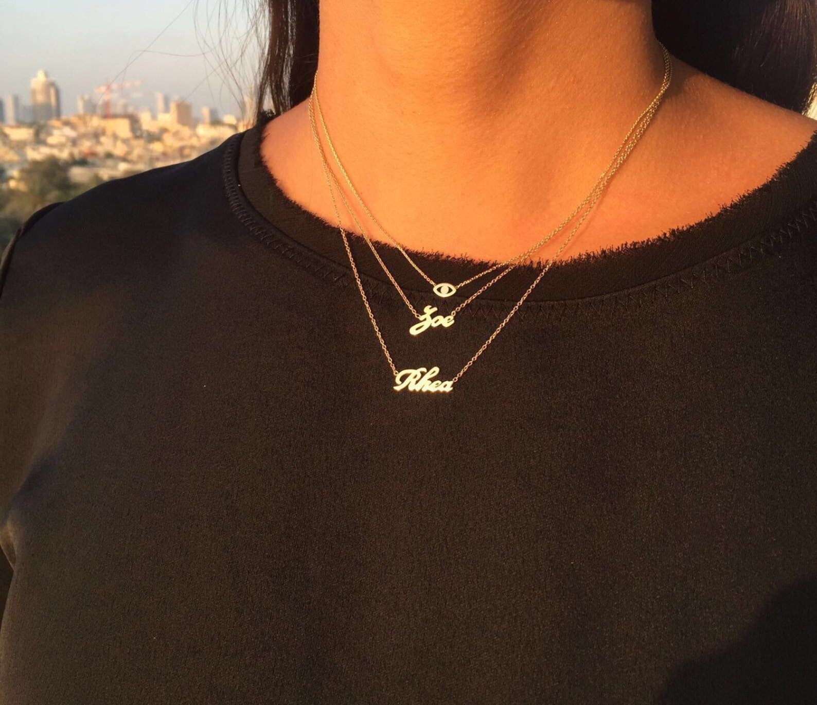 14k Gold Script Name Necklace Gold Name Necklace Etsy