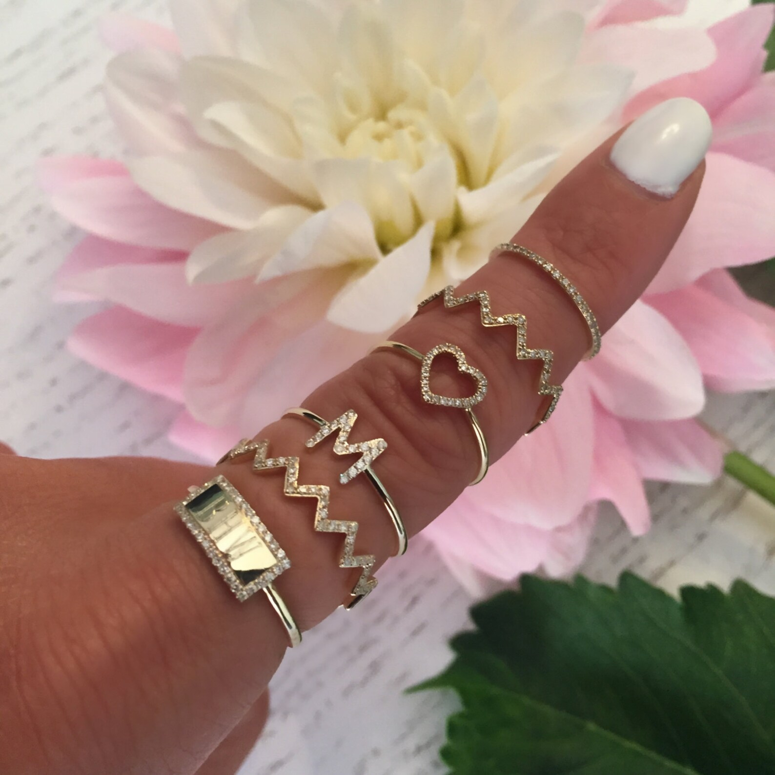 Diamond Initial Ring Diamond Letter Ring - Etsy