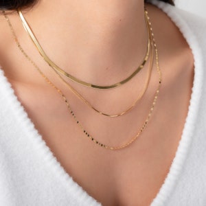 14k Gold Mirror Chain Link Necklace - Etsy