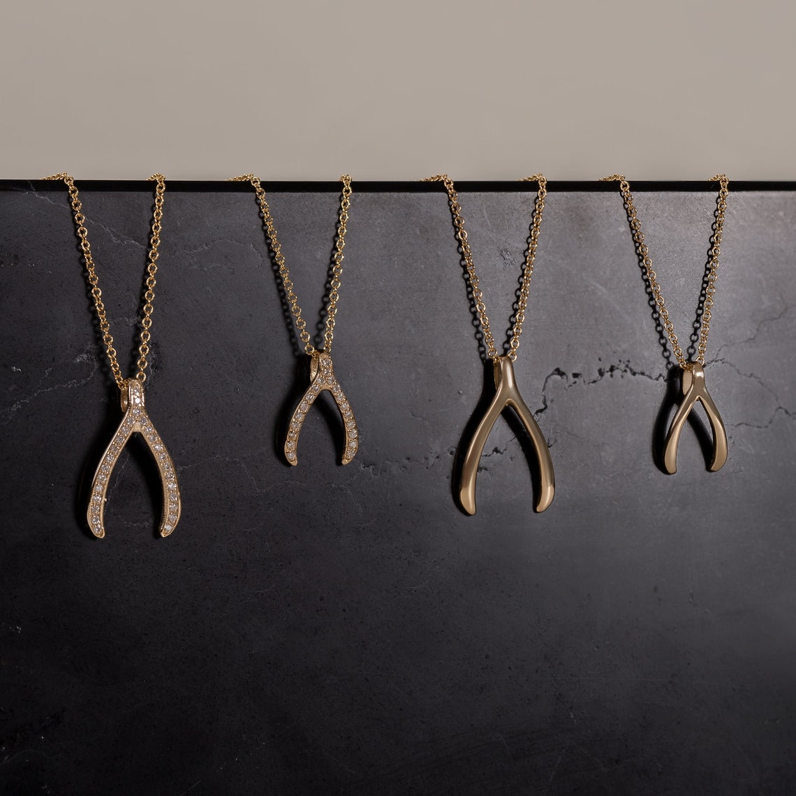 Diamond Wishbone Charm - Etsy