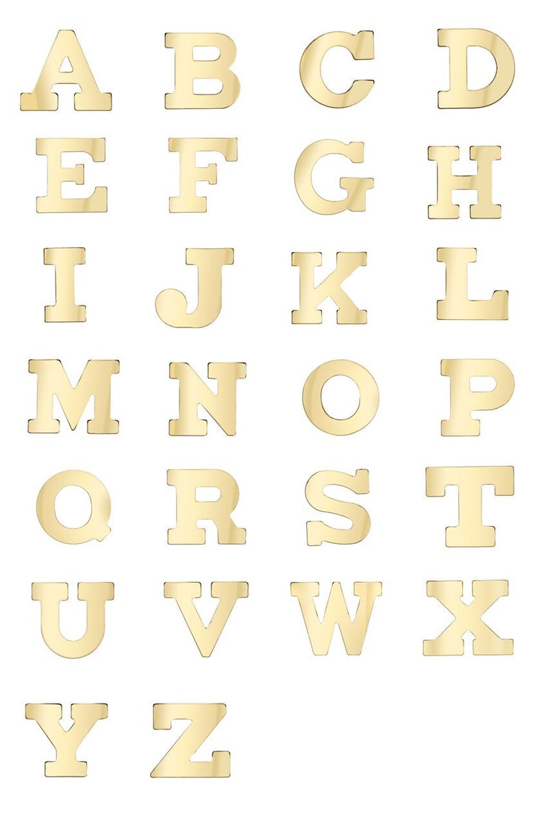 14k Gold Letter Necklace - Etsy