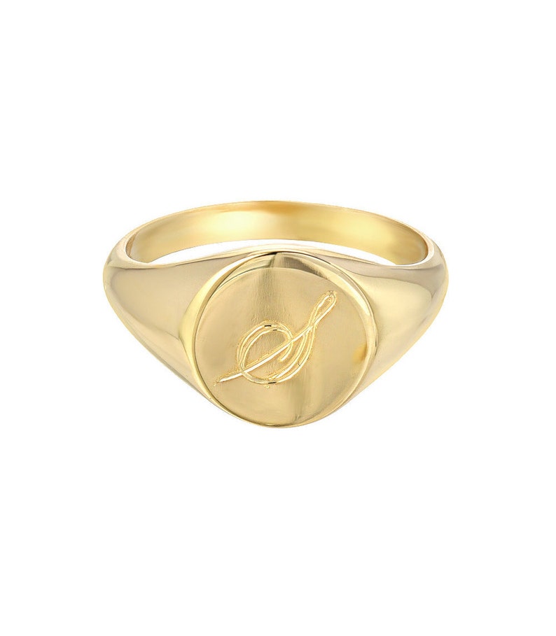 Pinky signet ring gold signet ring | Etsy
