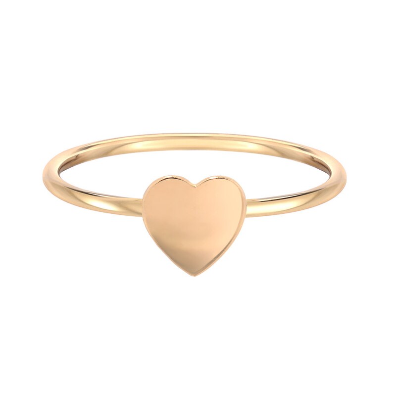 14k Solid Gold Heart Ring - Etsy