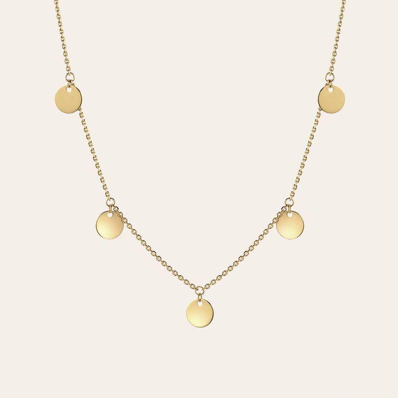 Gold Disc Necklace - Etsy