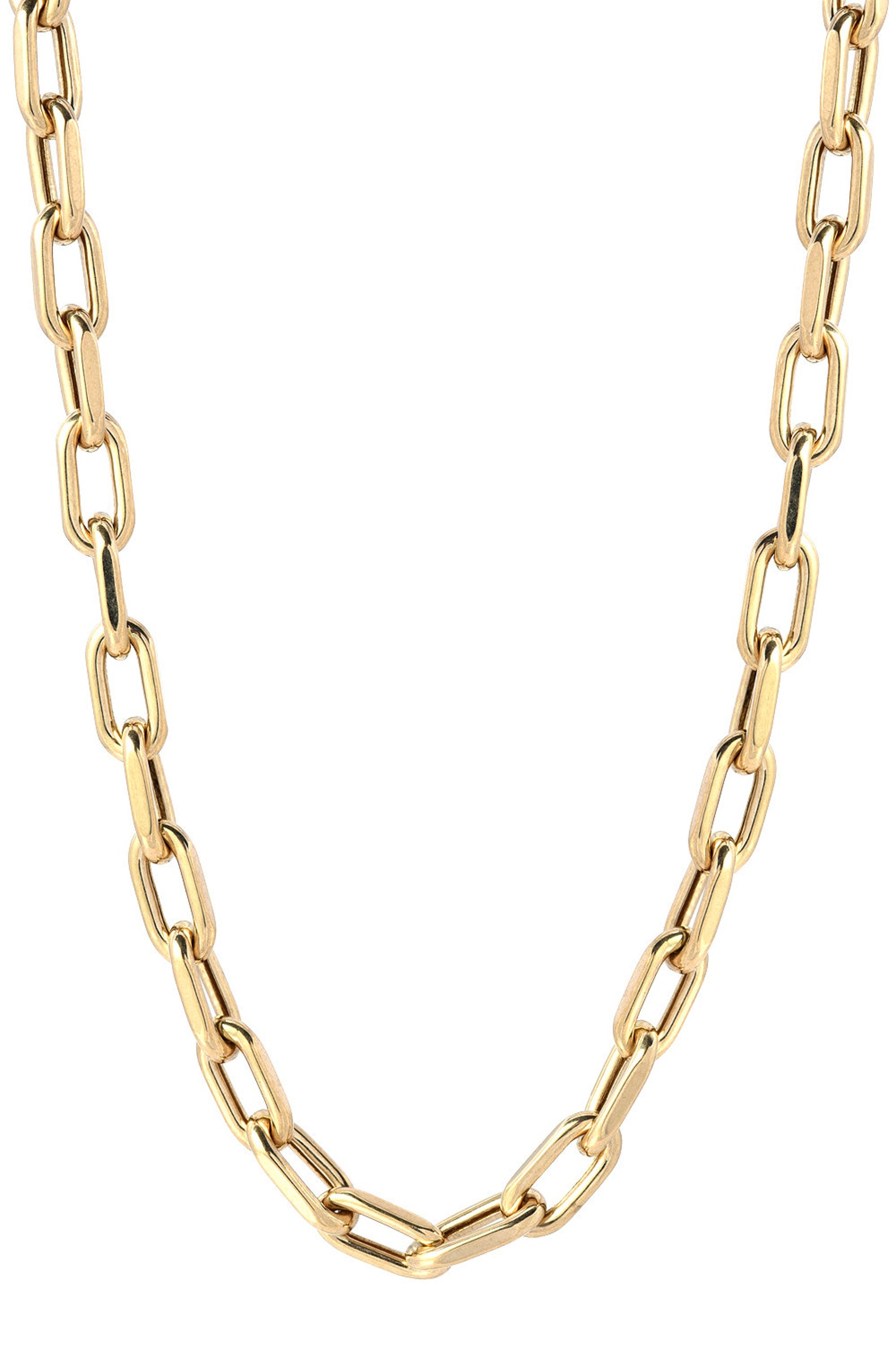 14k Gold Large Open Link Chain Necklace | Etsy