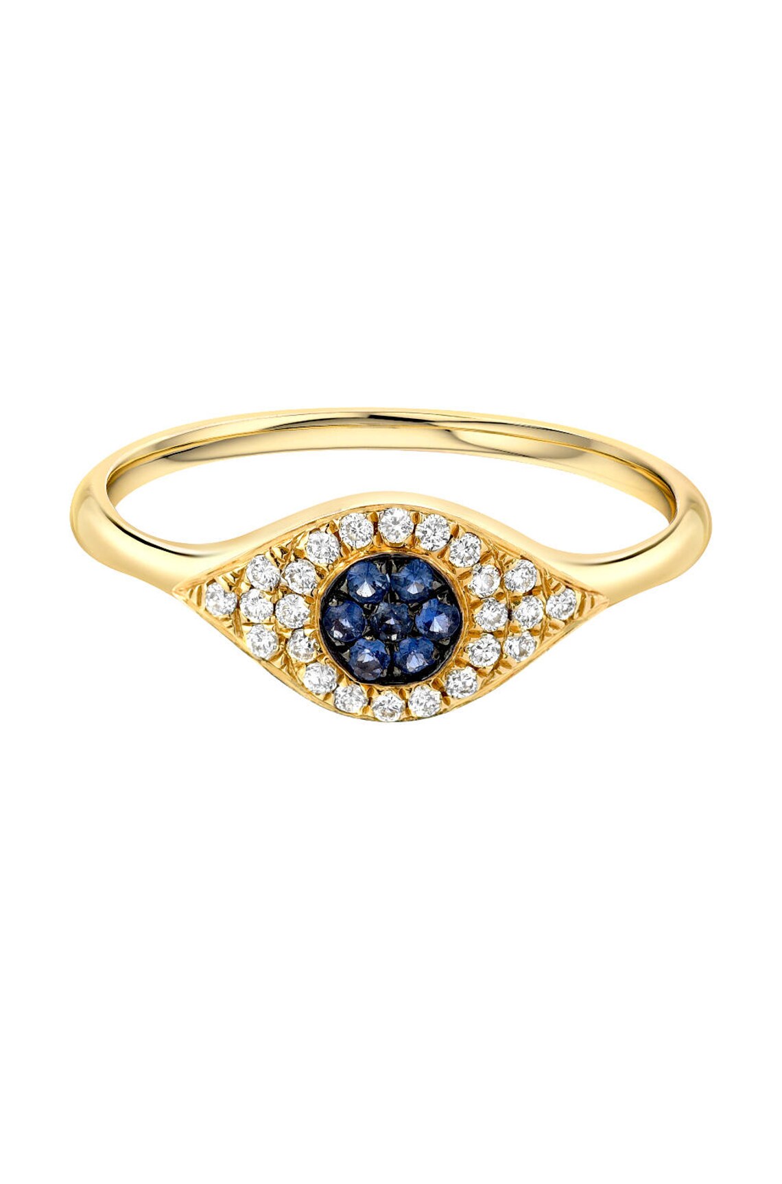 Diamond Evil Eye Ring, 14k Gold and Diamond Evil Eye - Etsy