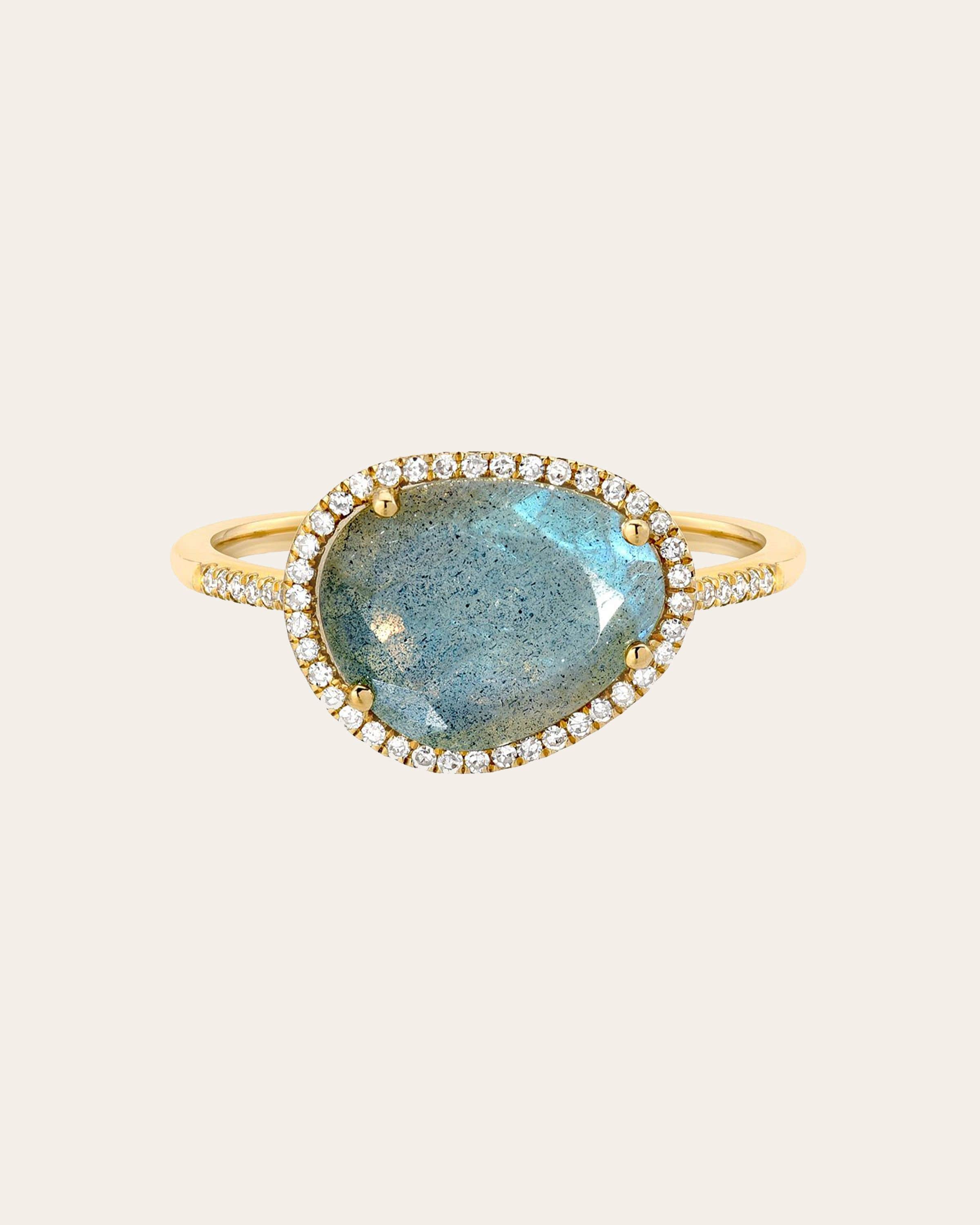 Labradorite Diamond Ring - Etsy