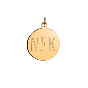 14k Gold Large Engraved Disc Pendant - Etsy