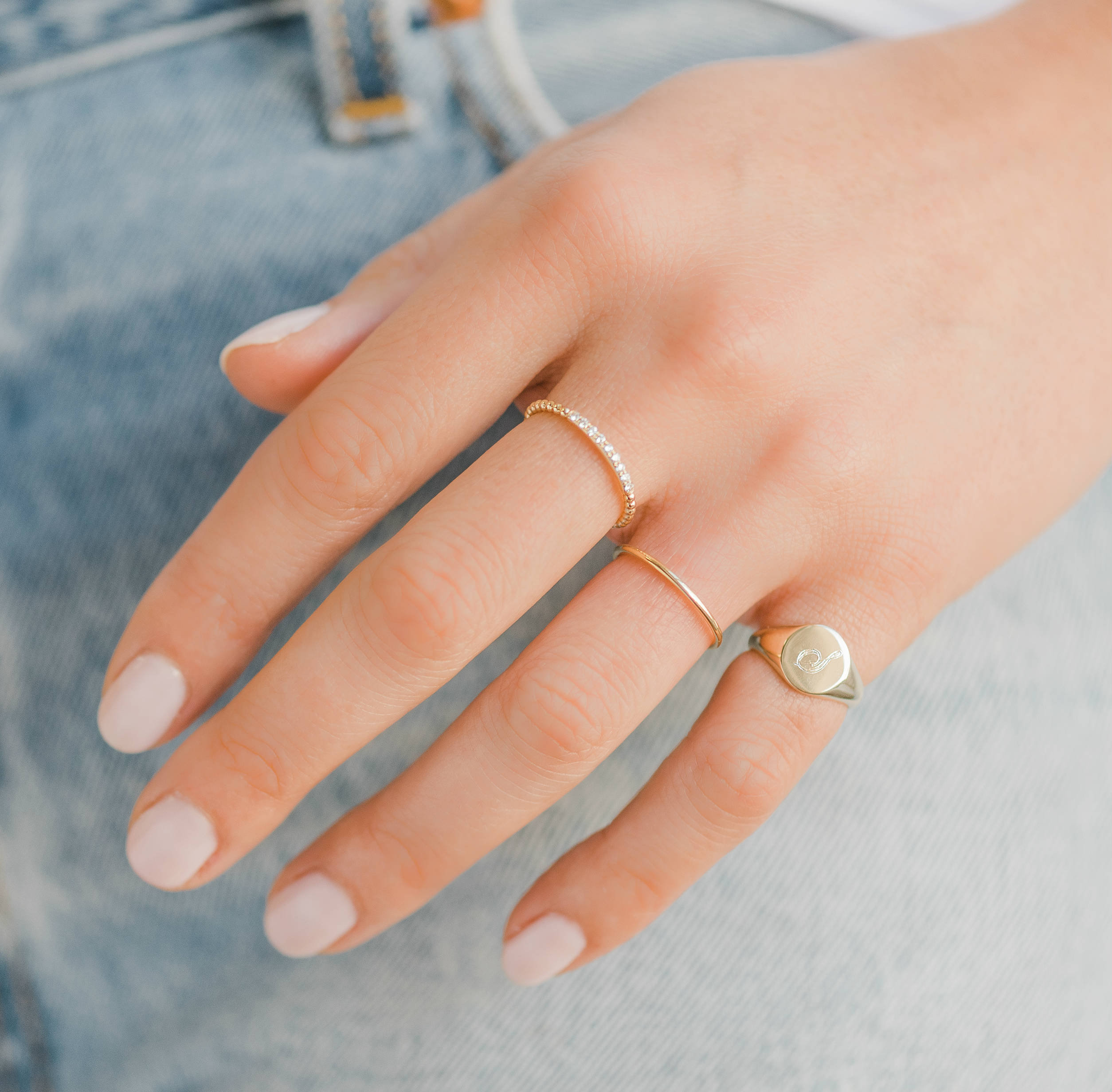 Pinky Signet Ring Gold Signet Ring - Etsy Singapore