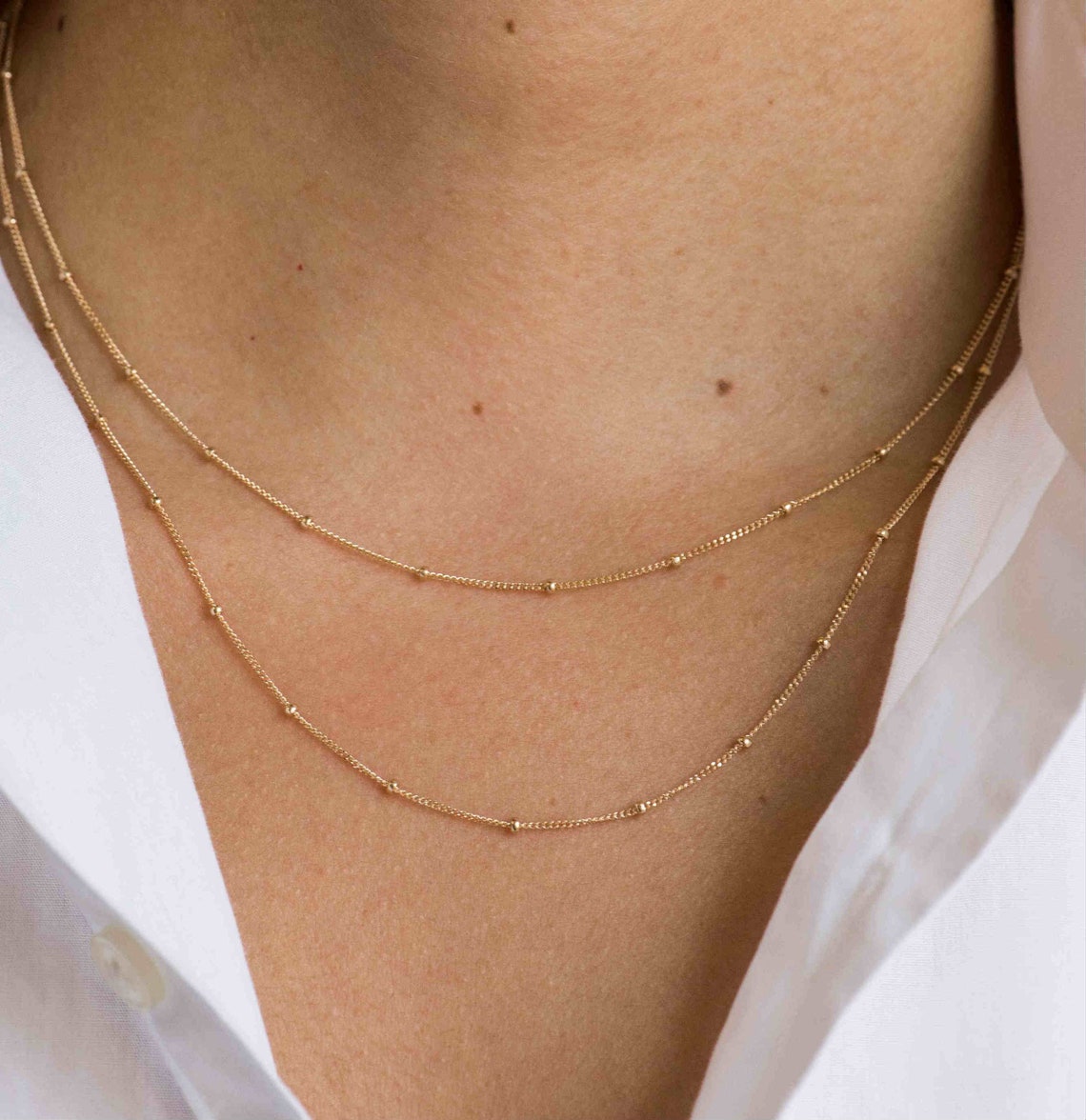 14k Gold Chain Link Segment Necklace - Etsy