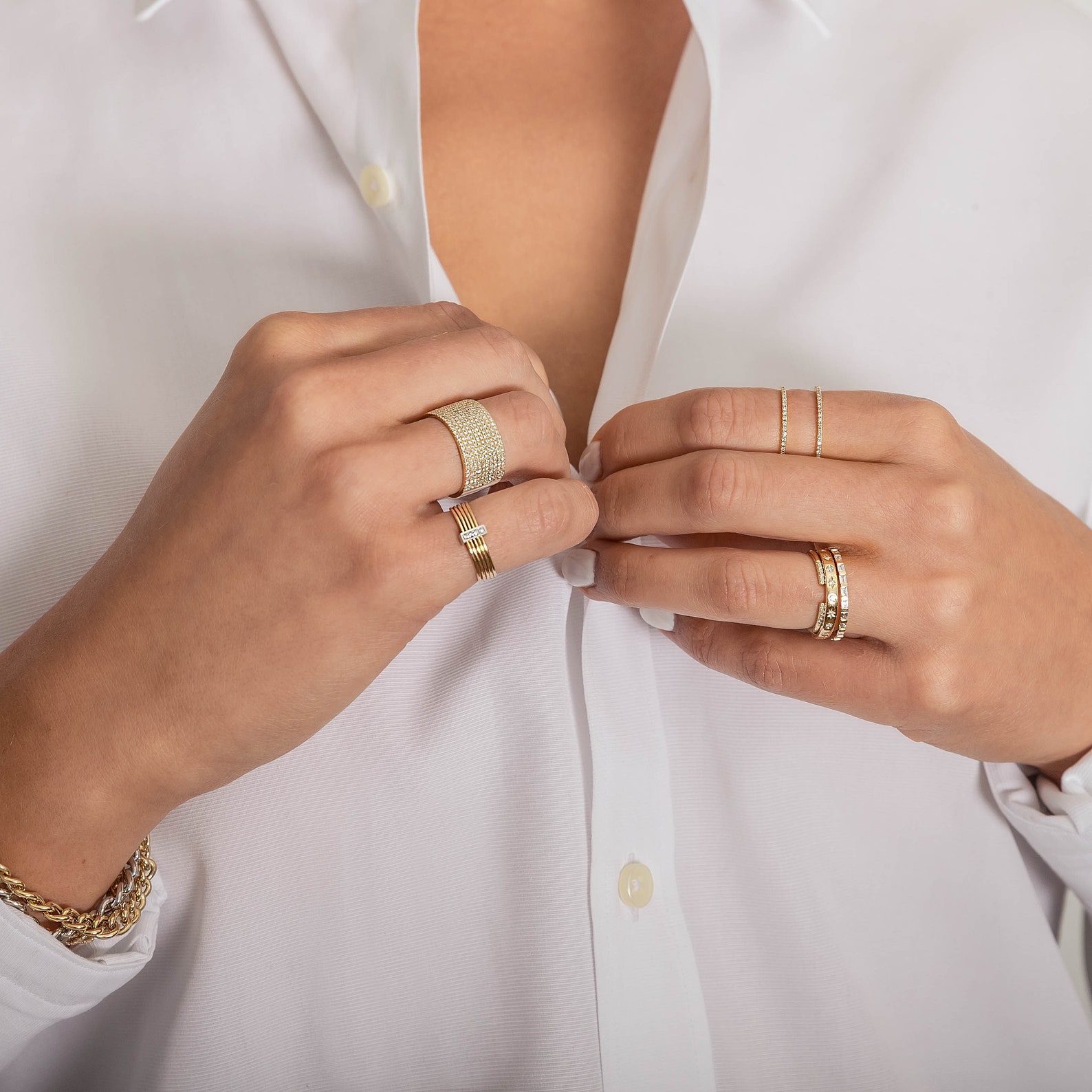 Double Diamond Eternity Ring - Etsy