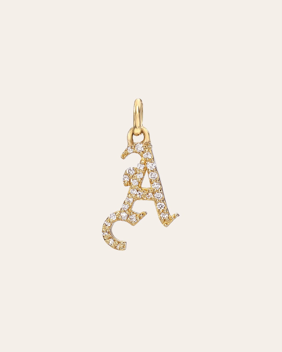 Gothic diamond initial necklace store