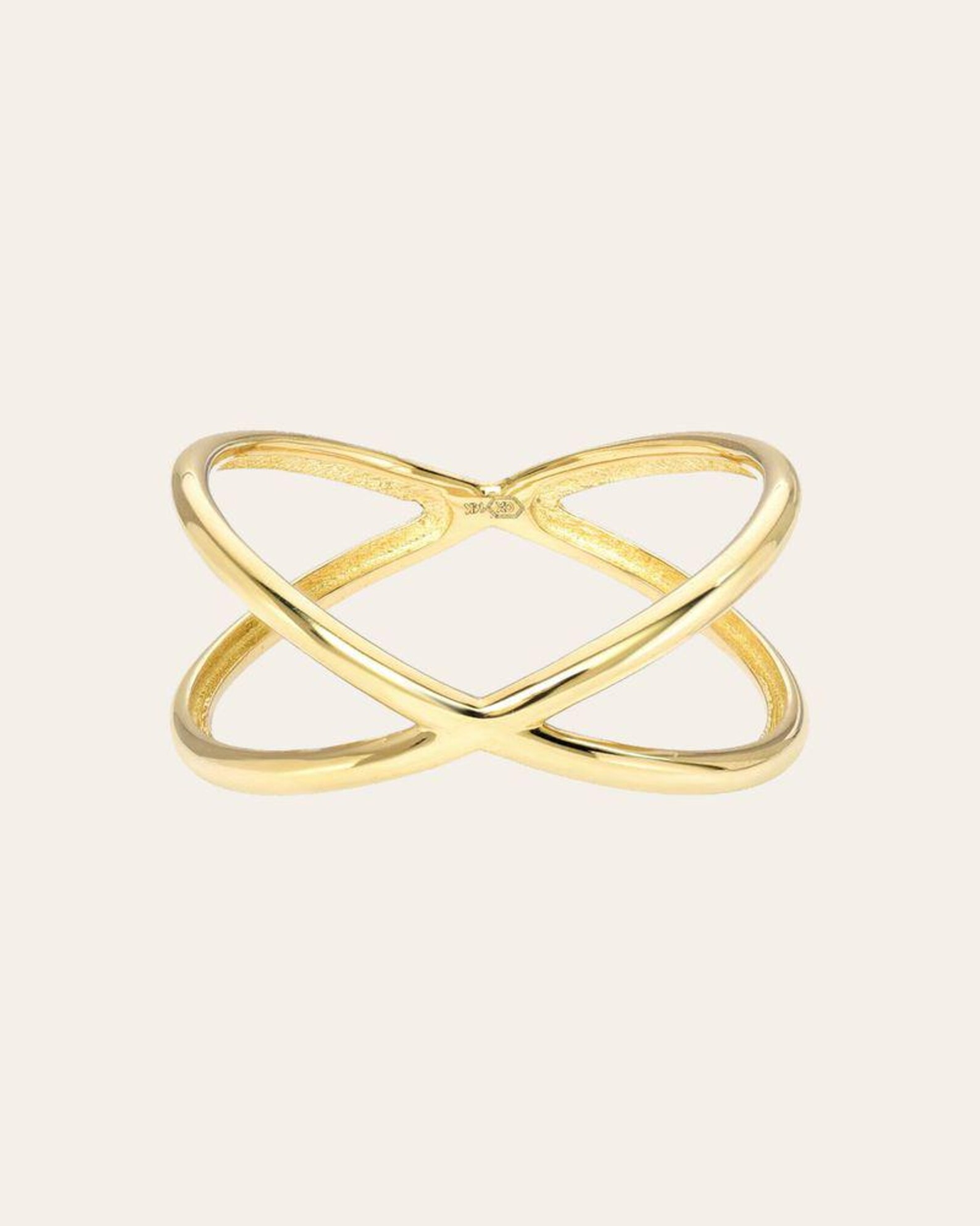 14k Gold X Ring - Etsy