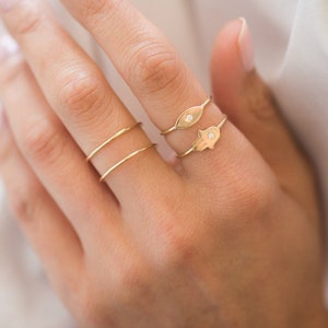 14k Gold Diamond Hamsa Ring - Etsy