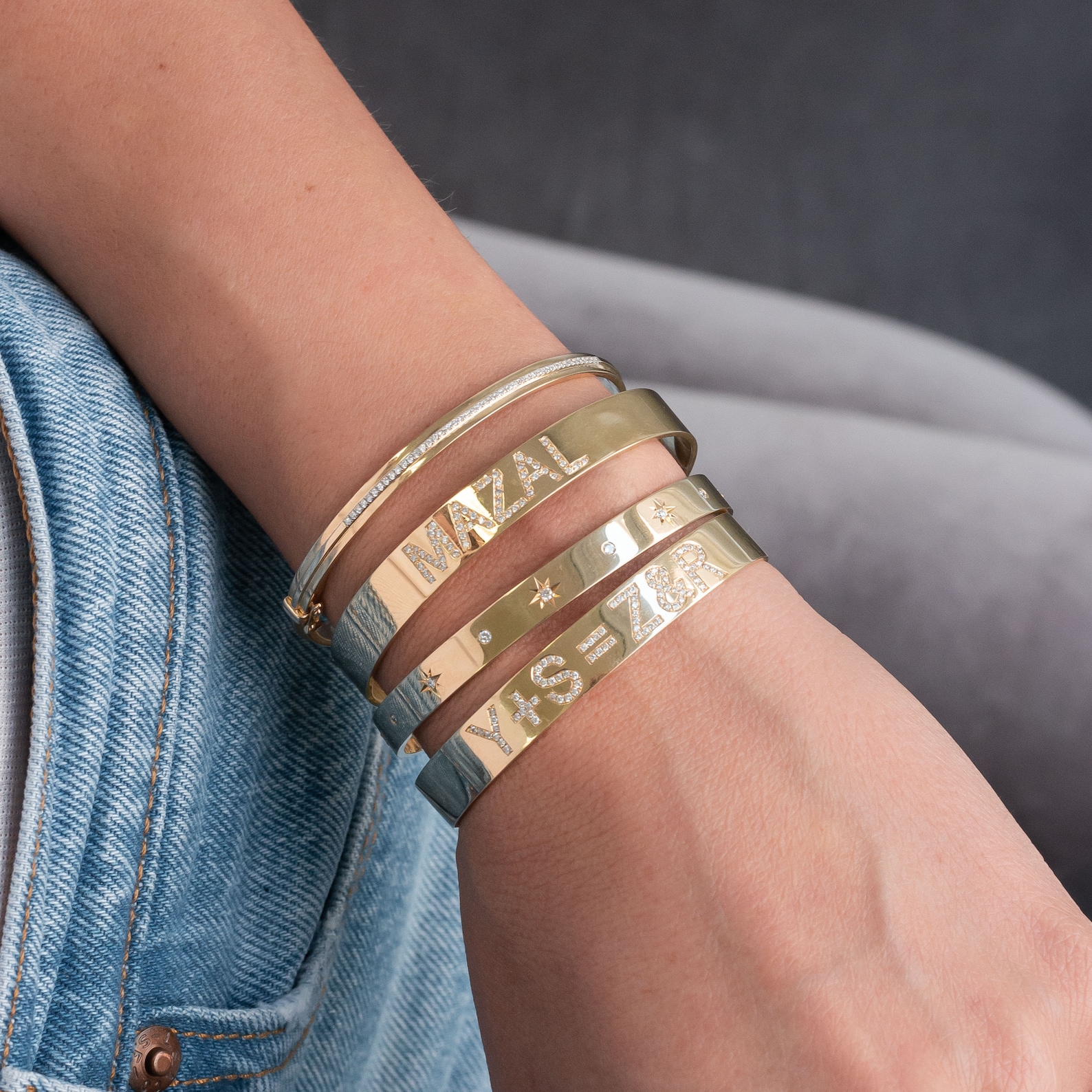 Diamond Personalized Cuff Bracelet - Etsy