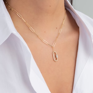 14k Gold Diamond Carabiner Lock Charm - Etsy