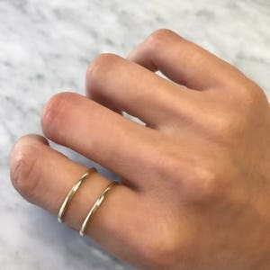14k Gold Double Band Ring, 14k Solid Gold - Etsy