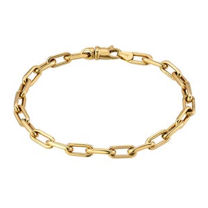 14k Gold Large Open Link Chain Bracelet - Etsy