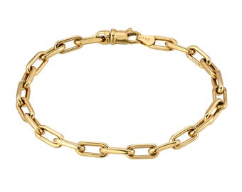 14k Gold Large Open Link Chain Necklace | Etsy