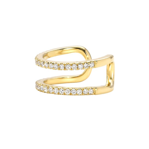 Diamond Cuff Ring - Etsy