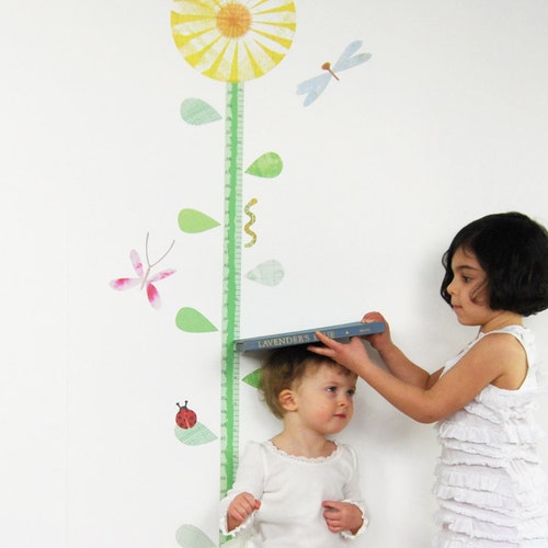 Flower Height Chart Wall Sticker Growth Chart Decal Kids | Etsy