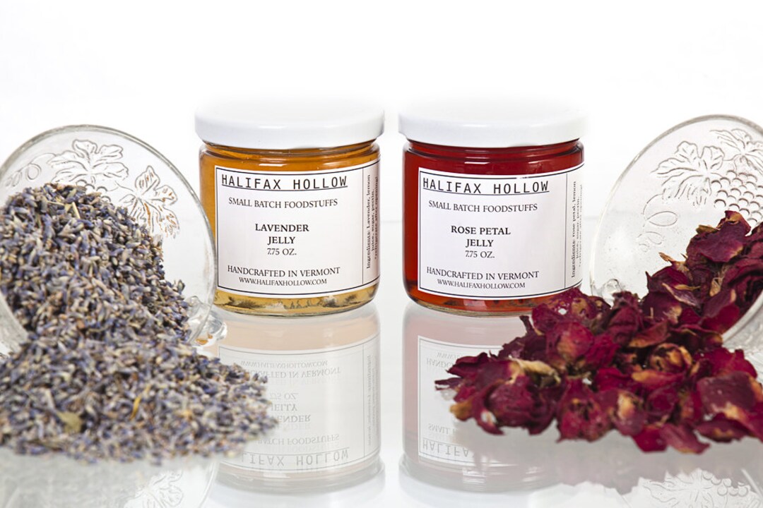 Flower Jelly Sampler Set - Rose Petal and Lavender- Gourmet Food and ...