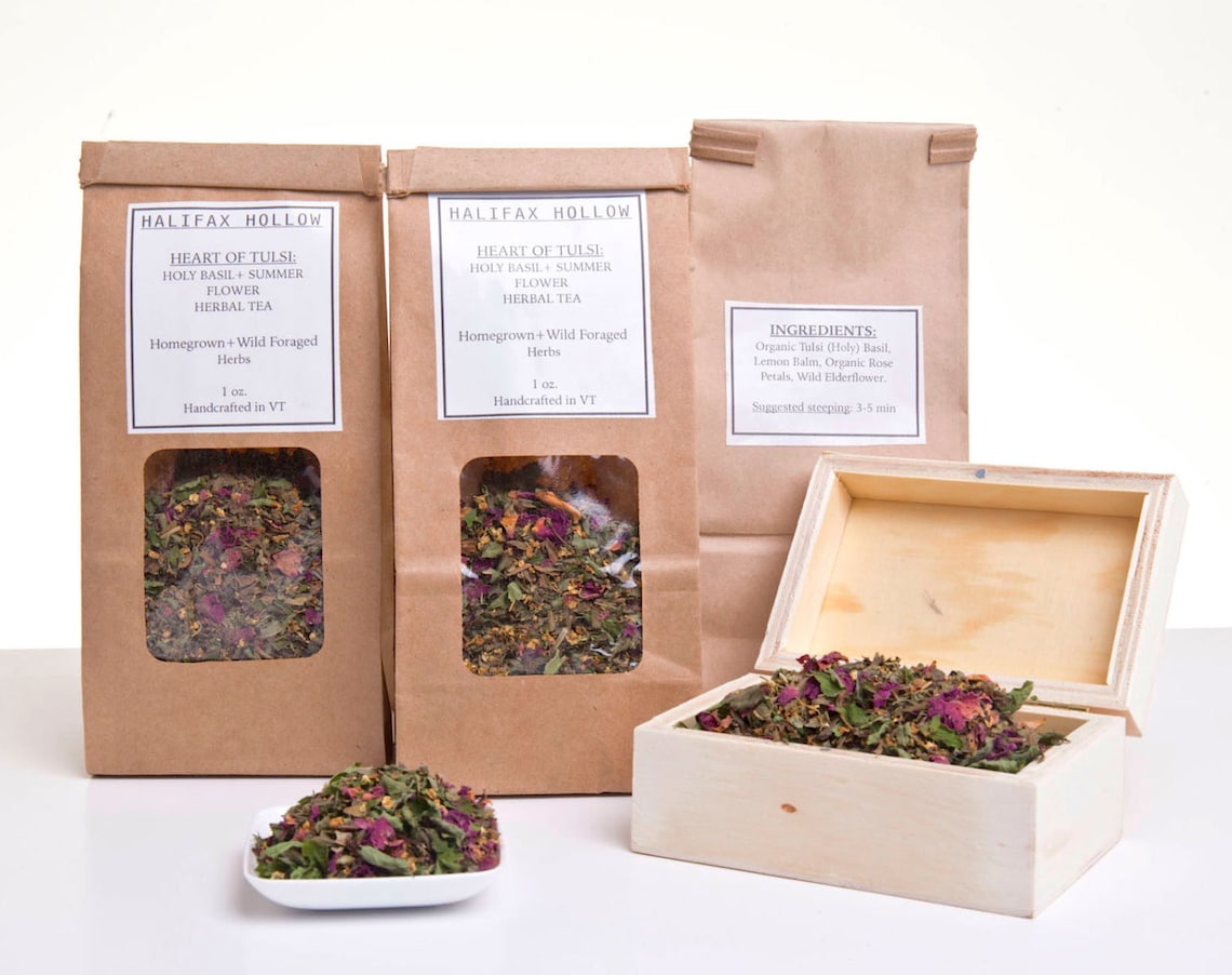 Herbal Loose Leaf Tea Tulsi Basil/ Rose Petal Tea-Foodie | Etsy