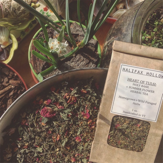 Herbal Loose Leaf Tea Tulsi Basil/ Rose Petal Tea-Foodie | Etsy