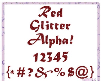 Red Glitter Font - Etsy