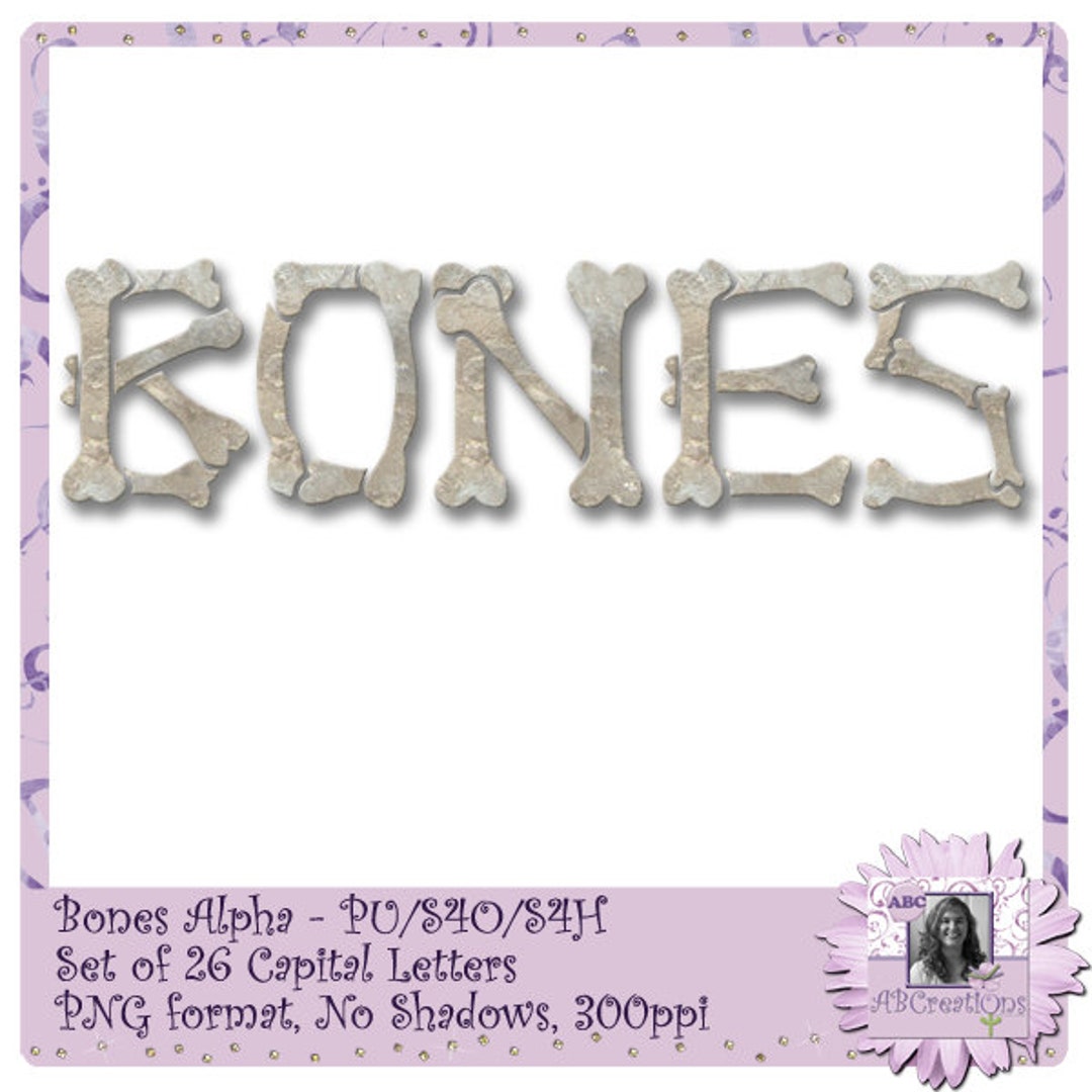 Bones Alphabet, Bones Font, Bones Text, Halloween, Skeleton - Etsy