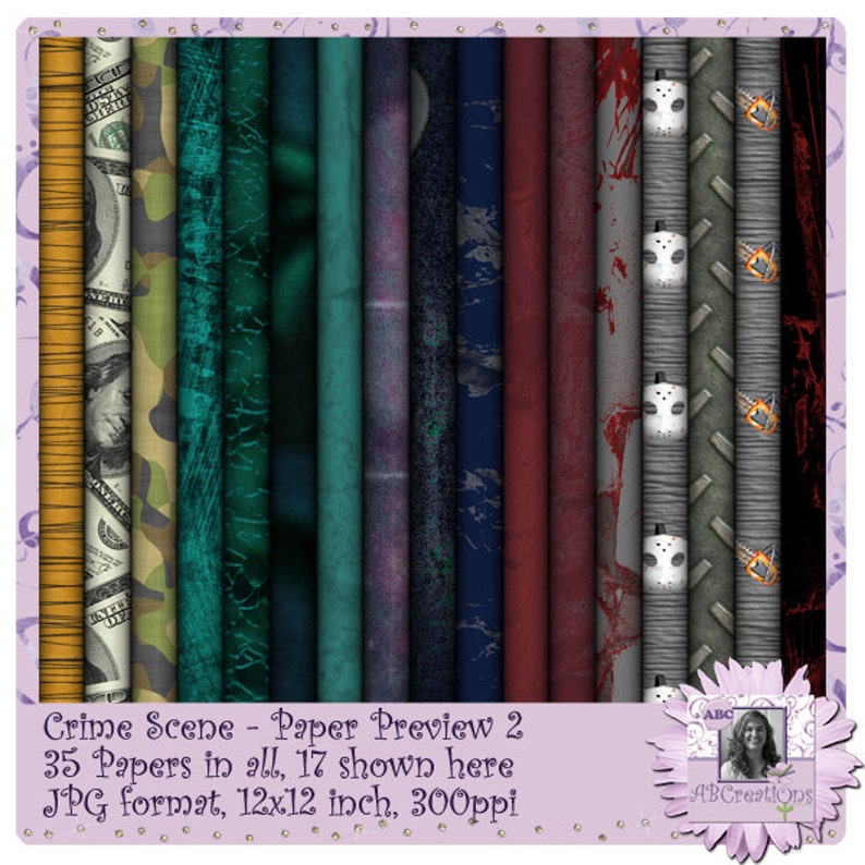 Crime Scene Digital Scrapbooking Kit, Halloween, Scrapbook, Smash Book ...