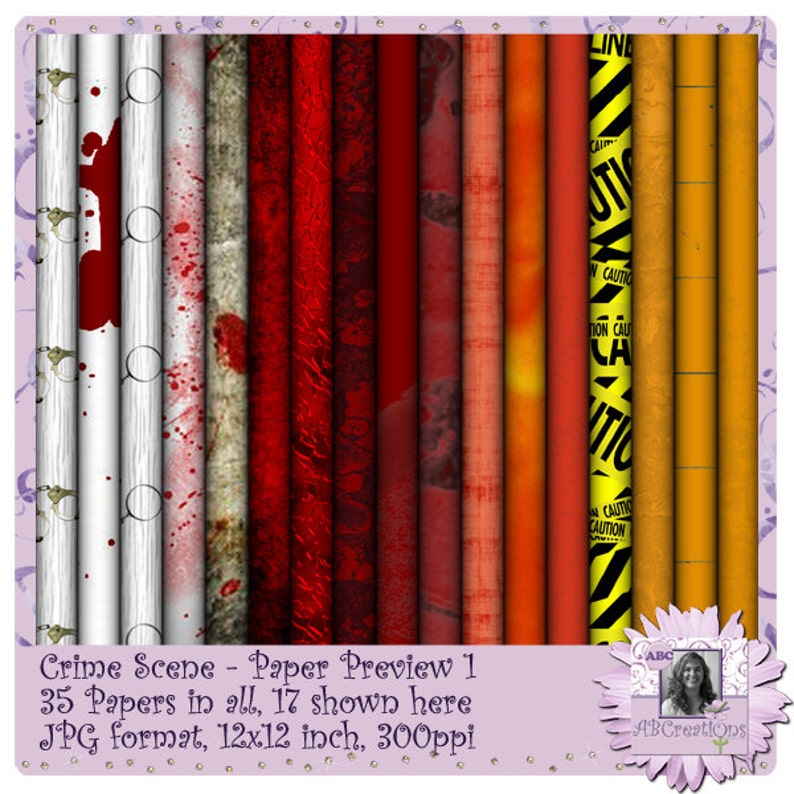 Crime Scene Digital Scrapbooking Kit, Halloween, Scrapbook, Smash Book ...