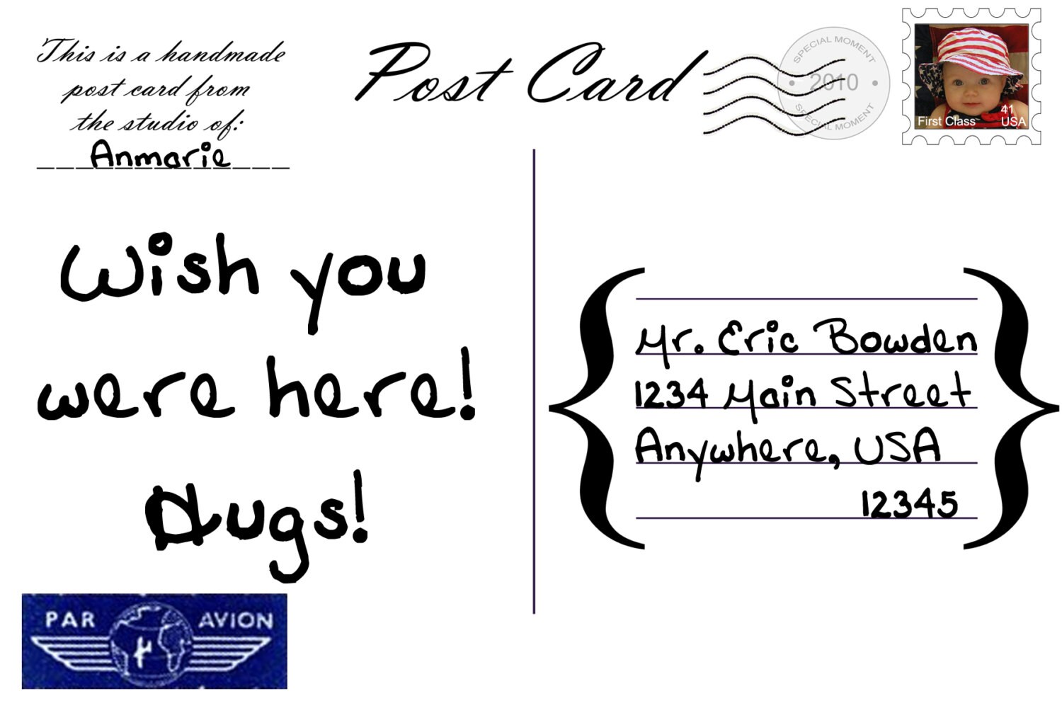 Digital Printable Postcard Backs, Set of 5 - Etsy