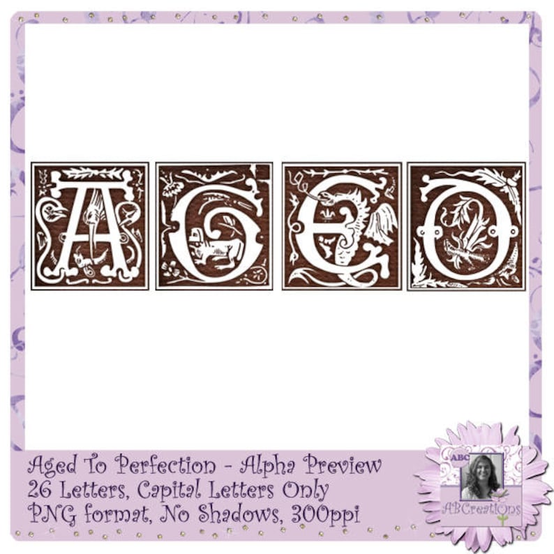 Aged to Perfection Alphabet, Vintage Alpha, Antique Font, Brown Text ...