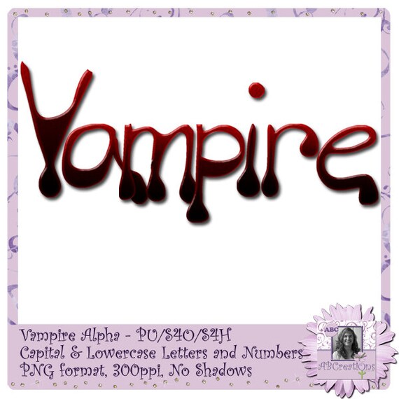 Vampire Alphabet Police Texte Halloween Scary Blood | Etsy