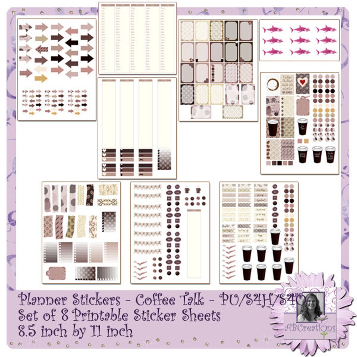 Planner Stickers Printable, Weekly Planner, Daily Planner, Monthly ...