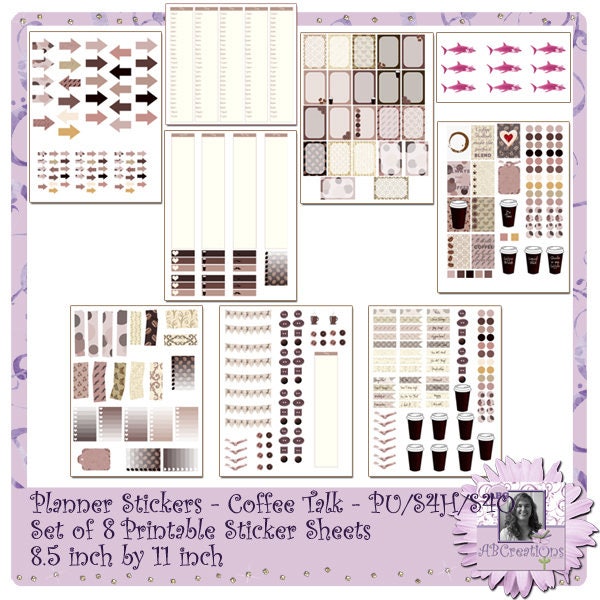 Planner Stickers Printable, Weekly Planner, Daily Planner, Monthly ...