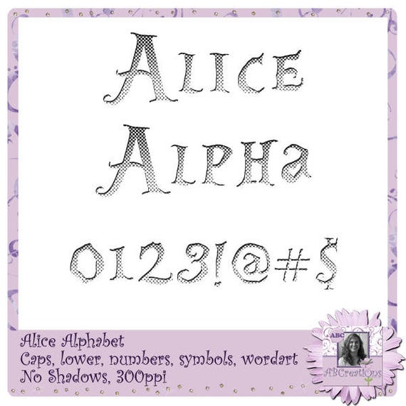 Alice Alpha Alice in Wonderland Alphabet Font Text Title | Etsy