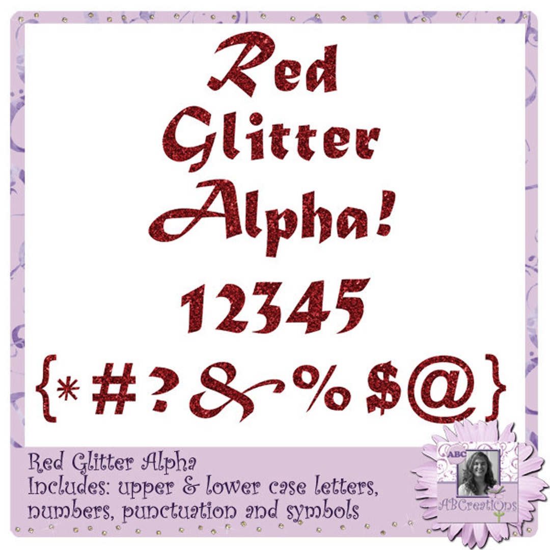 Red Glitter Alphabet Red Glitter Alpha Red Glitter Font Red Glitter Text Red Glitter Title
