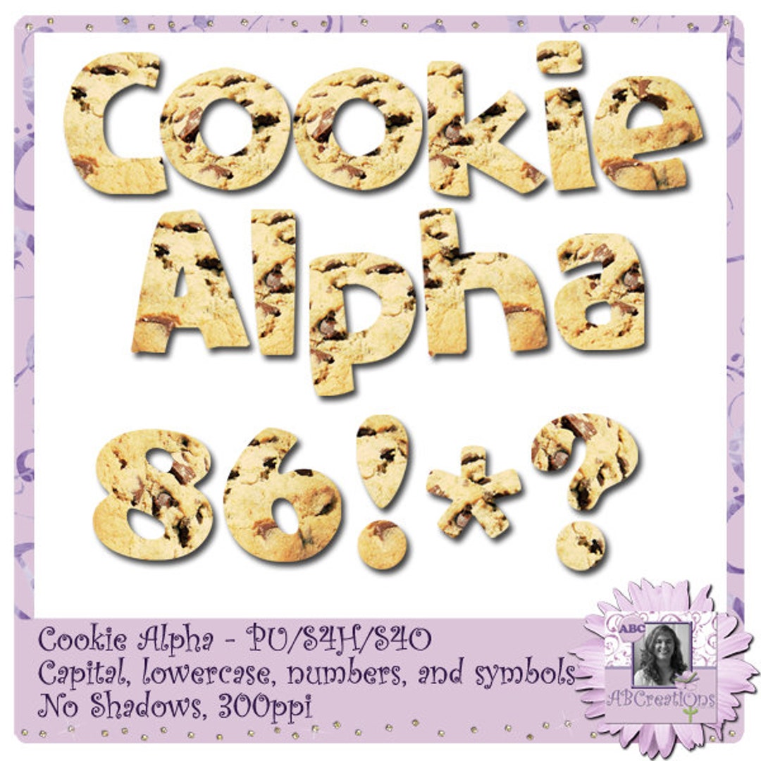 Cookie Alphabet, Alpha, Chocolate Chip Cookies, Text, Write in Cookies ...