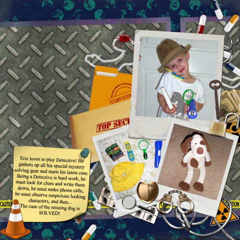 Crime Scene Digital Scrapbooking Kit, Halloween, Scrapbook, Smash Book ...