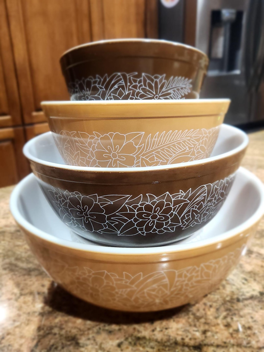 Pyrex Woodland Nesting Mixing Vintage Bowls Set of 4 - 401, 402, 403 ...