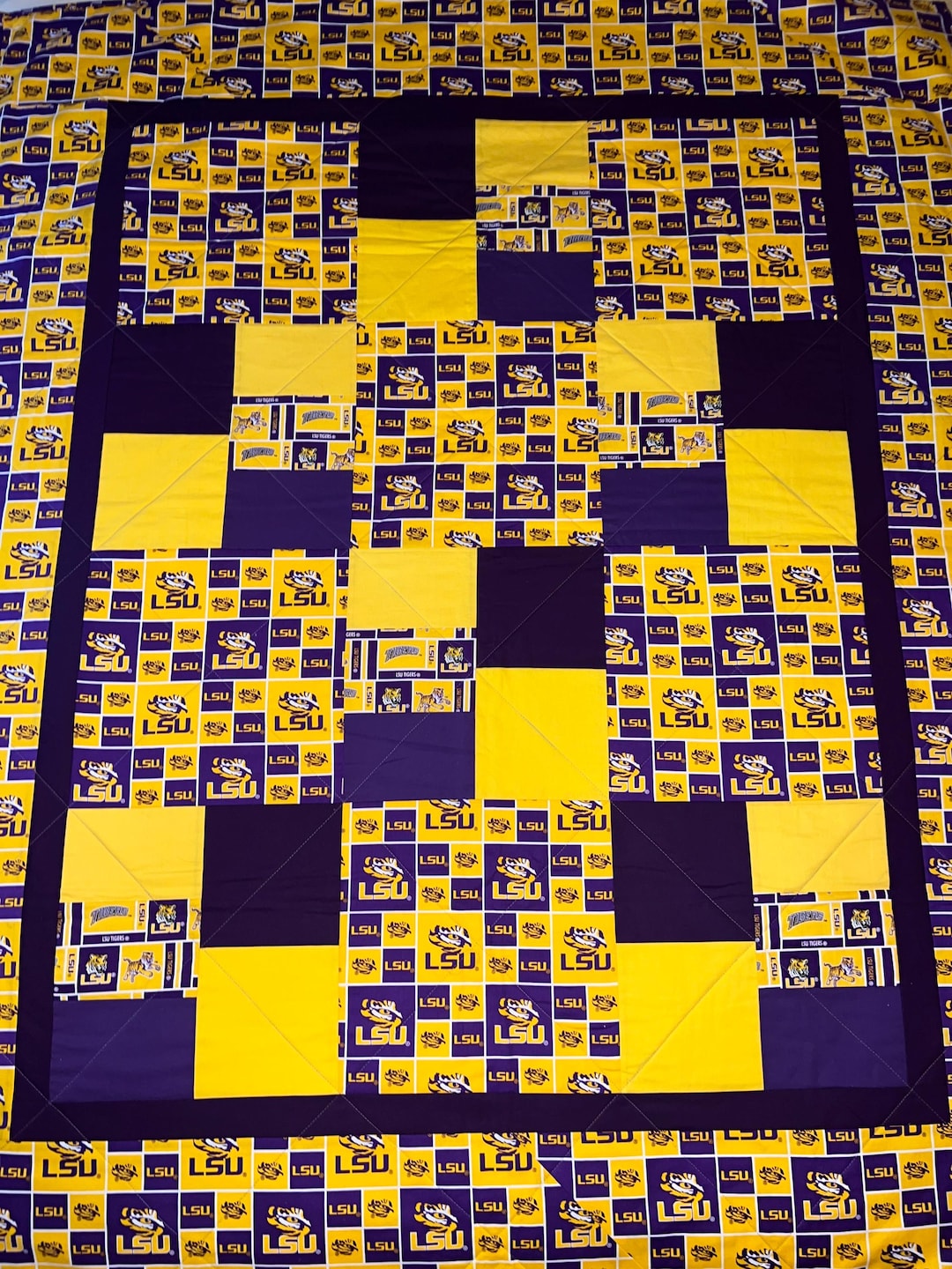 LSU Tigers Handmade Quilt - LSU Patchwork Quilt - Etsy