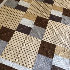 Patchwork Shades of Brown Quilt - Etsy